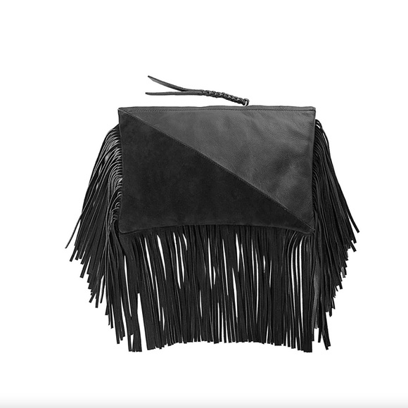 Jennifer Haley Handbags | Bags | Jennifer Haley Slanted Fringe Clutch ...